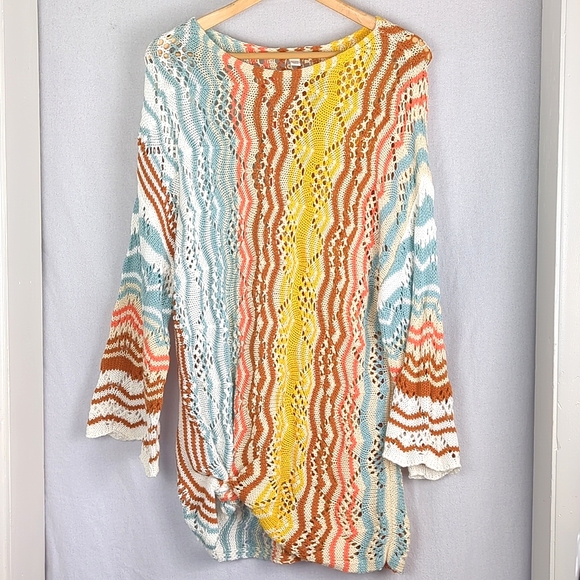 Cato | Sweaters | Cato Womens Multi Color Open Weave Oversized Sweater ...